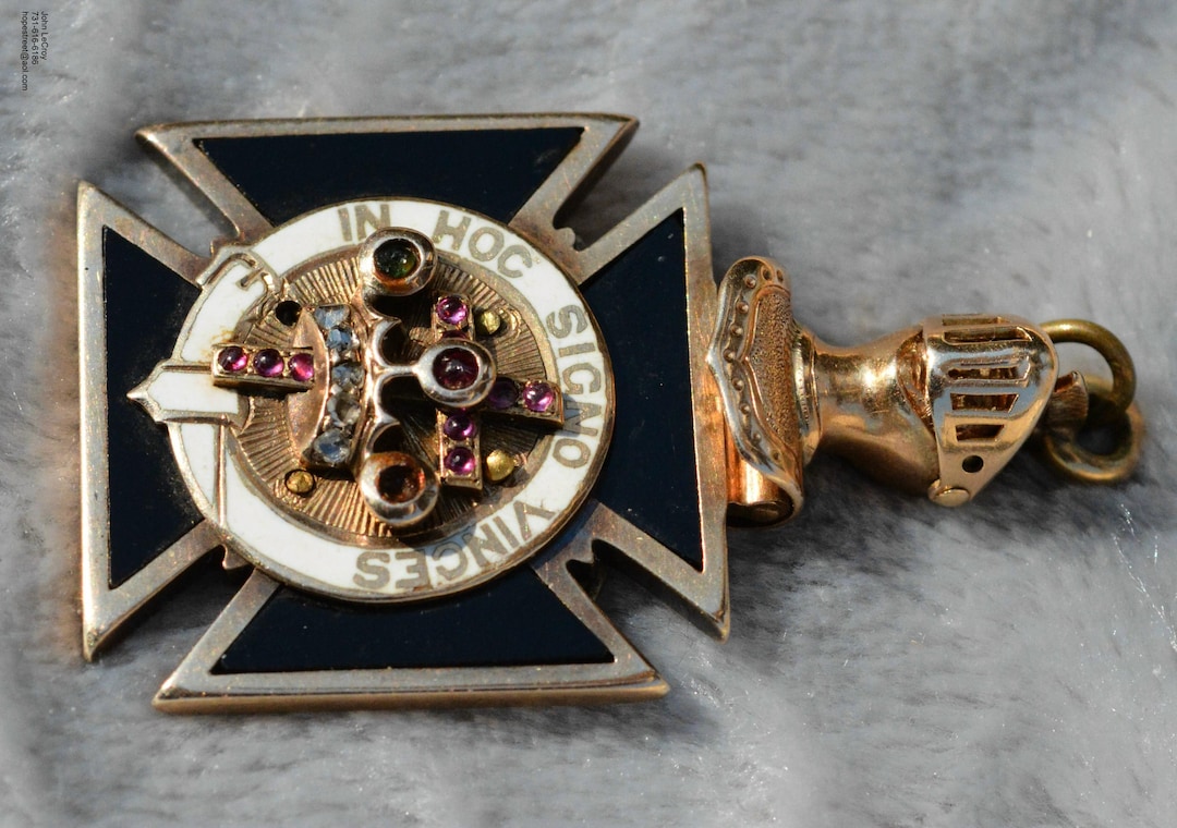 14k Gold Masonic Fob Pendant With Genuine Rubies and Diamonds - Etsy