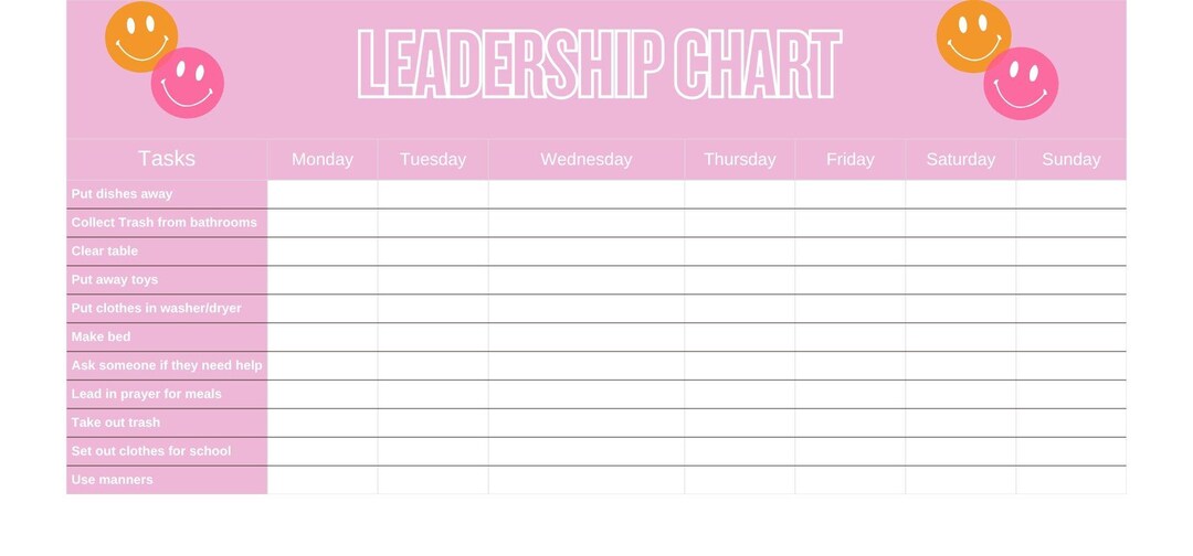 Girls Leadership Chart - Etsy