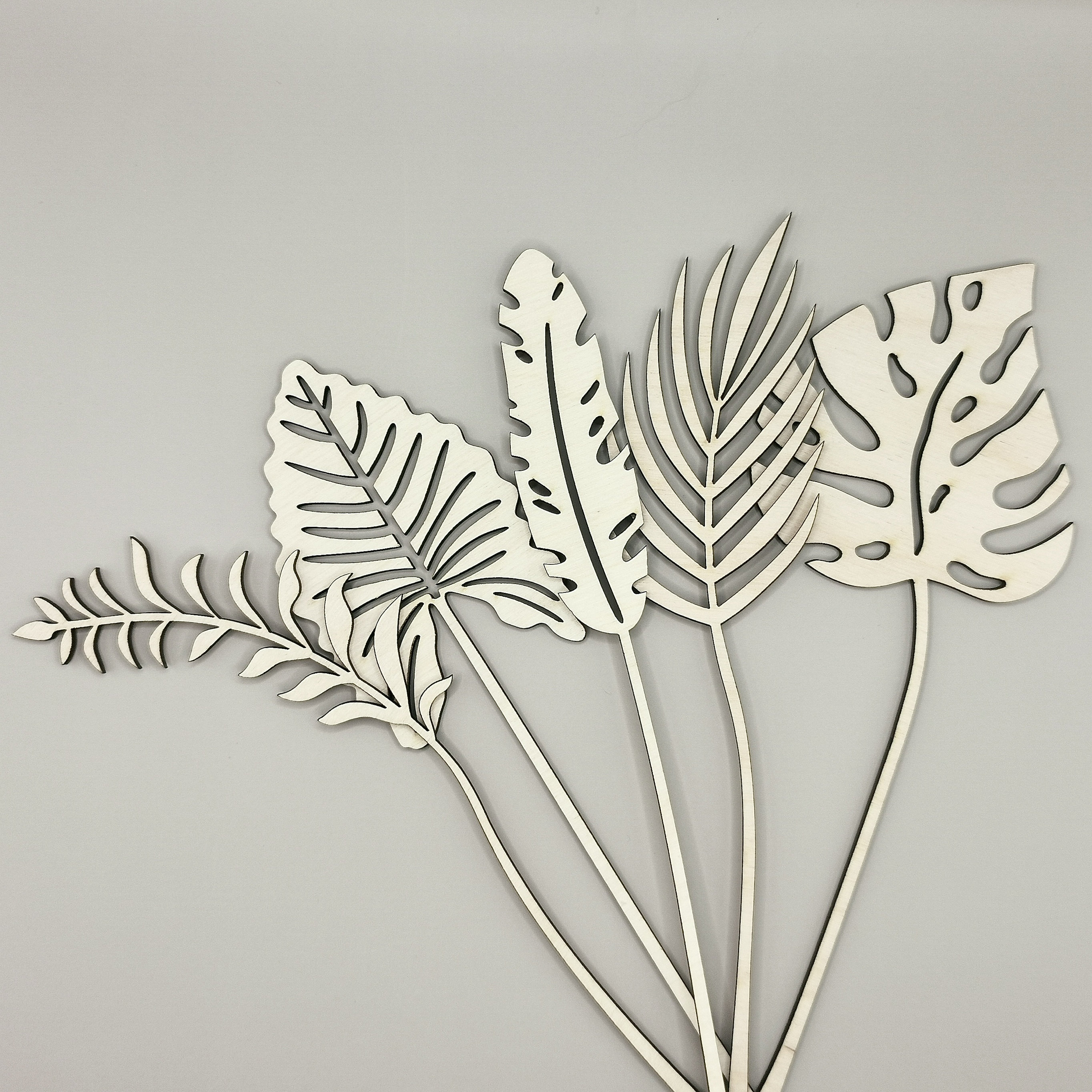 Set of 5 Wooden Laser Cut Tropical Leaves Floral Decor - Etsy Australia