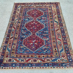 Persian Rug 5x7 Antique, Heriz Rug 5x7 Vintage, Afghan Rug 5x7, Shiraz ...