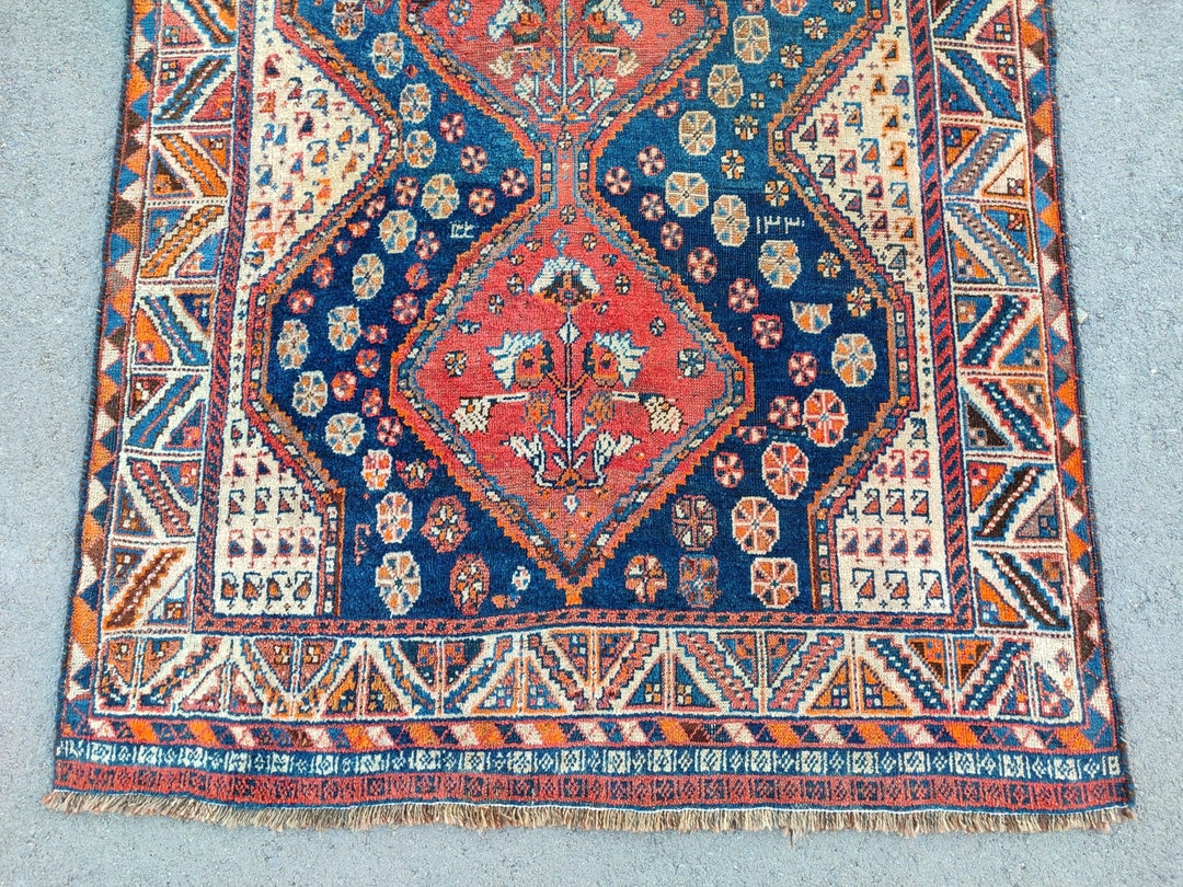 Persian Rug 5x7, Heriz Rug 5x7, Vibrant Turkish Rug 5x7, Dark Vintage ...