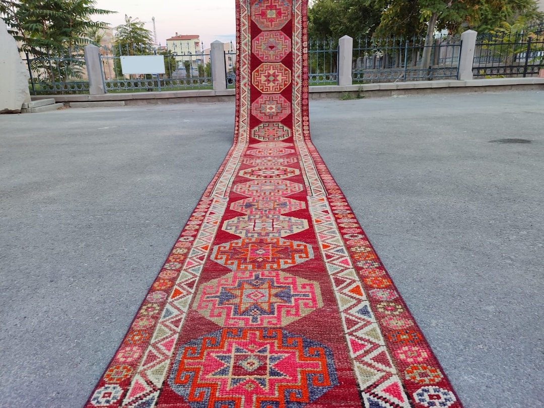 24 Feet Extra Long Runner Vibrant, Stair Rug, Long Herki Runner, Heriz ...