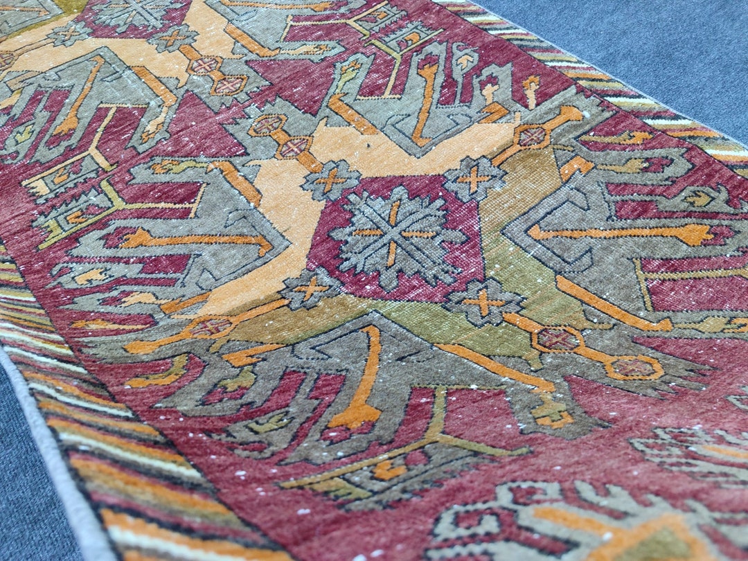 Heriz Rug 3x7, Short Runner Rug, Antique Rug 3x7, Persian Rug 3x7 ...