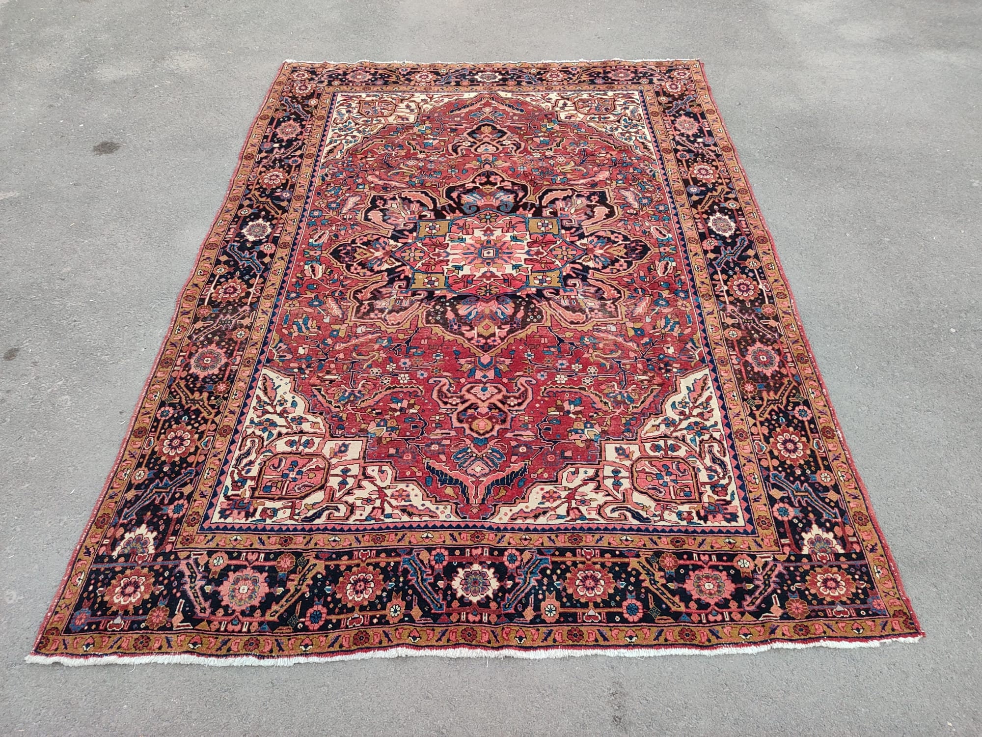 9x12 Heriz Rug Area, Dark Color Persian Rug 9x12, Vintage Oversize Rug ...