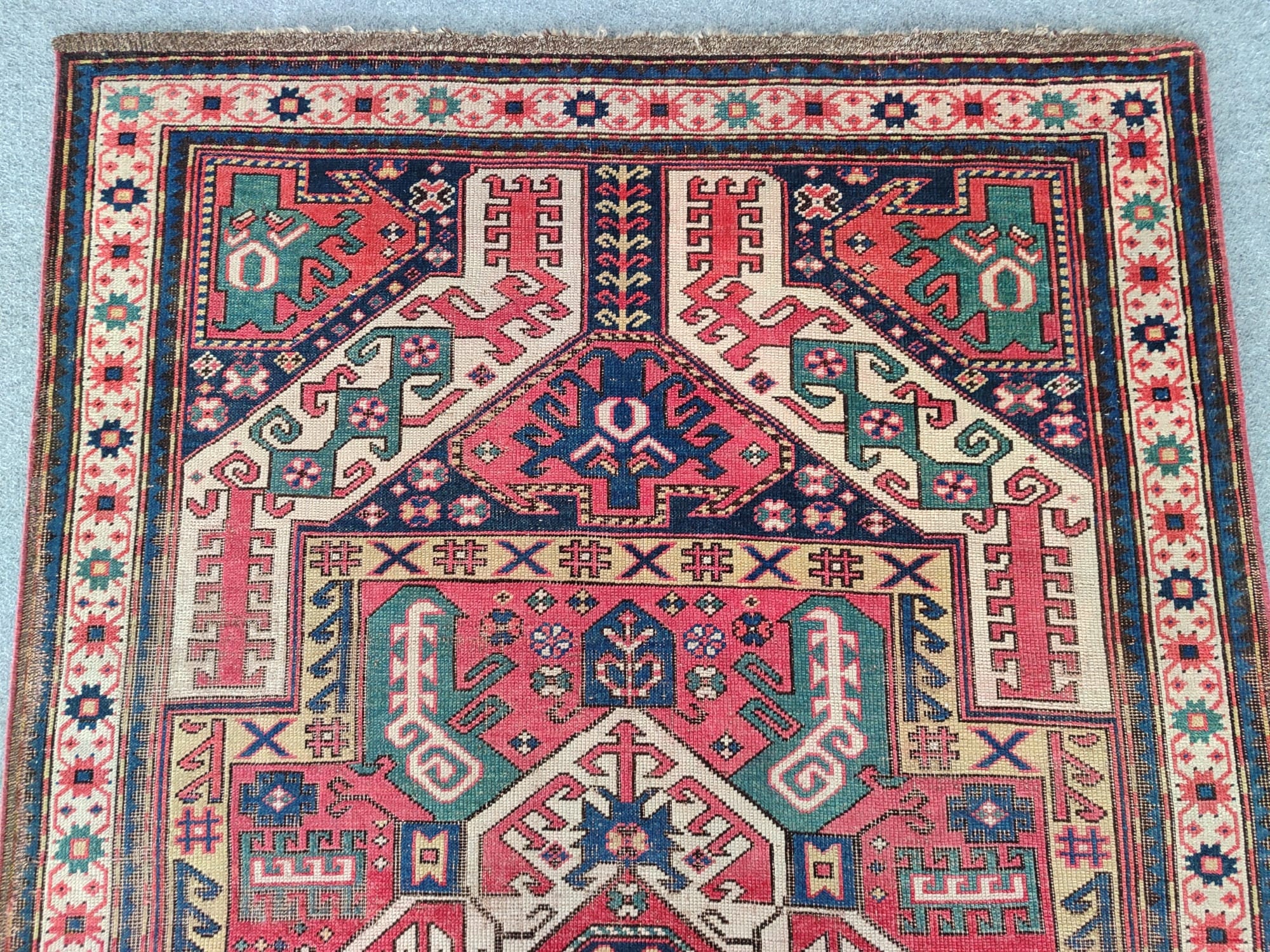 1800's Fabulous Antique Rug 5x7, Kazak Rug Vintage 5x7, Caucasian Rug ...