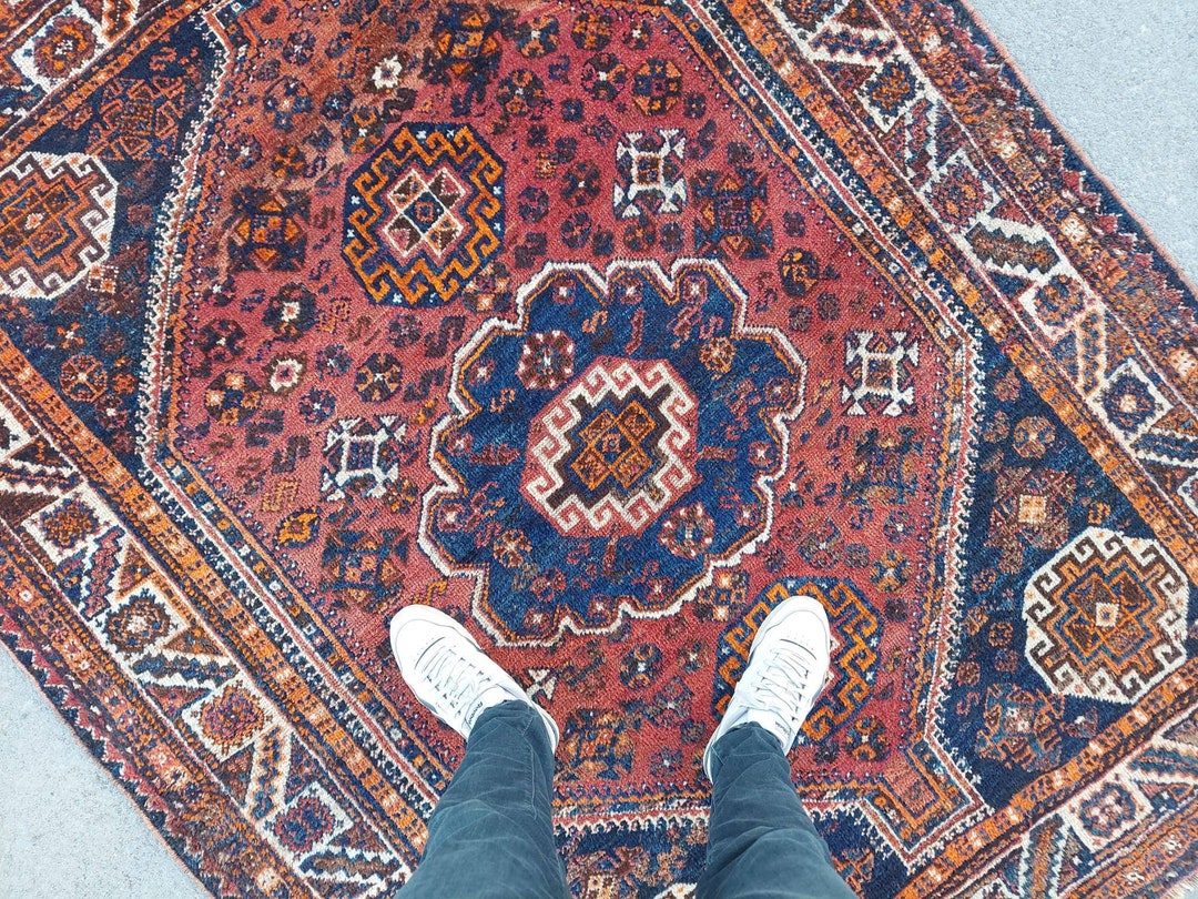 Persian Rug 5x7, Heriz Rug, Shiraz Rug, Turkish Rug 5x7, Vintage Rug ...