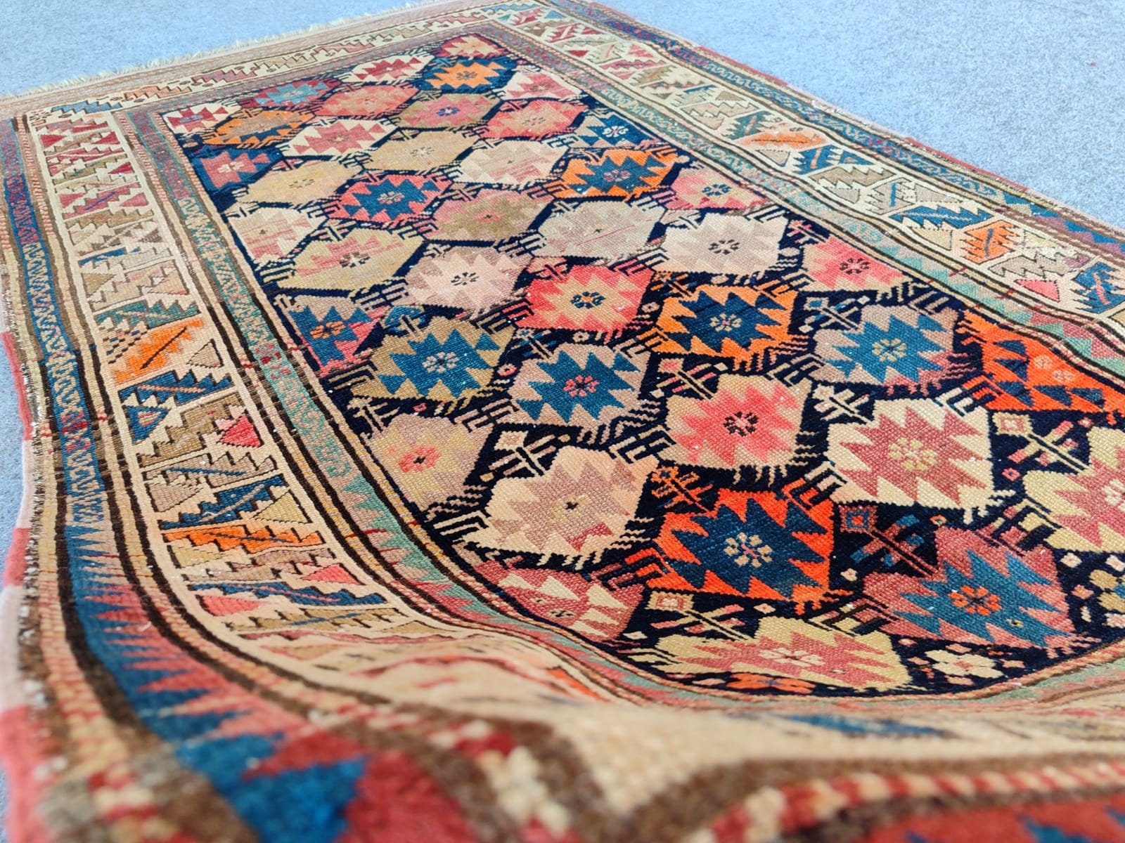 1800's Rug Antique 3x5, Caucasian Kazak Rug, Azerbaijan Shirvan Rug ...