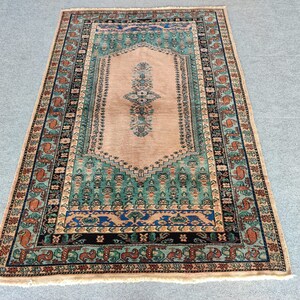 5x7 Turkish Rug Soft Color, Vintage Rug 5x7, Oushak Rug 5x7, Antique ...