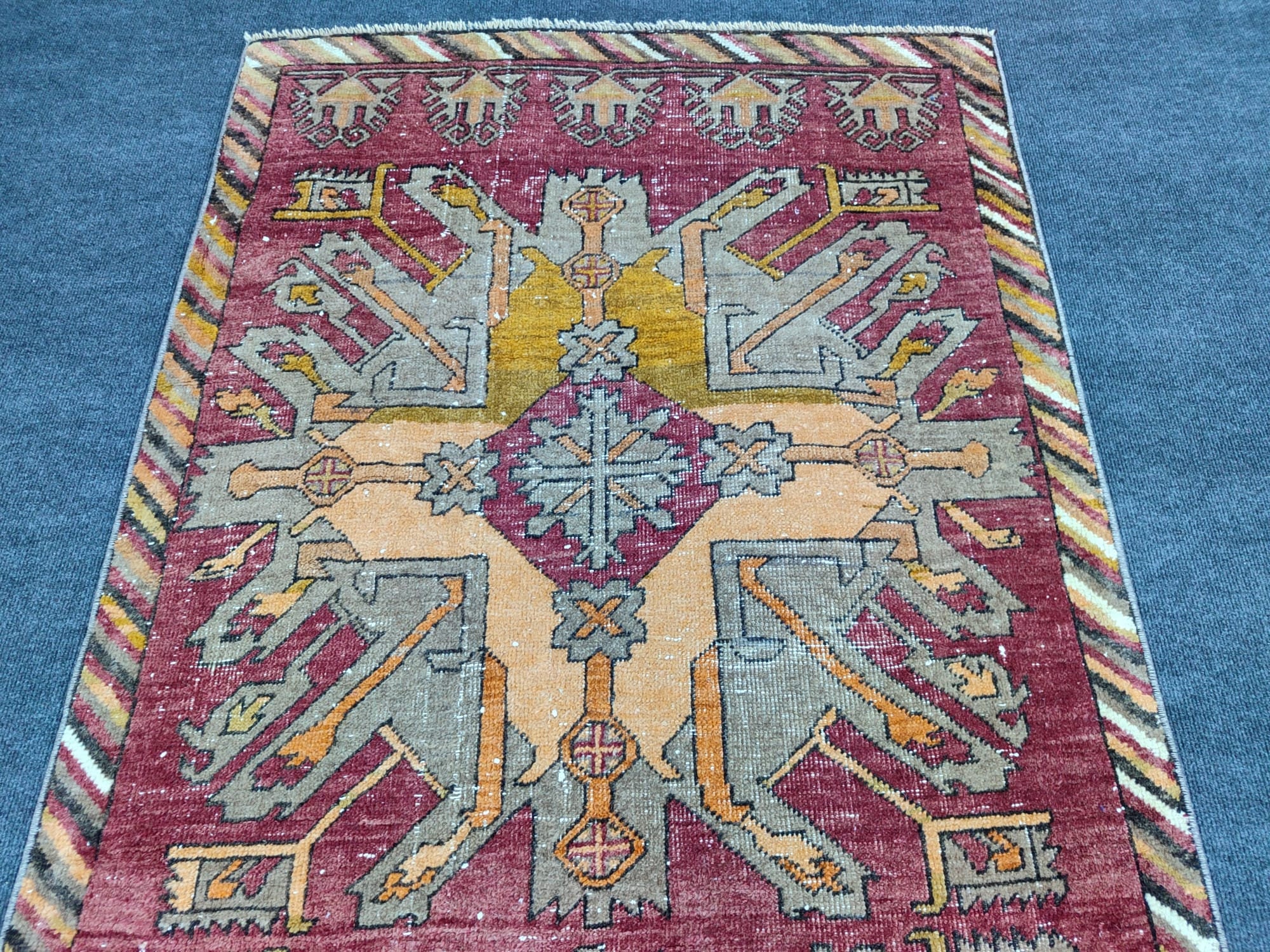 Heriz Rug 3x7, Short Runner Rug, Antique Rug 3x7, Persian Rug 3x7 ...