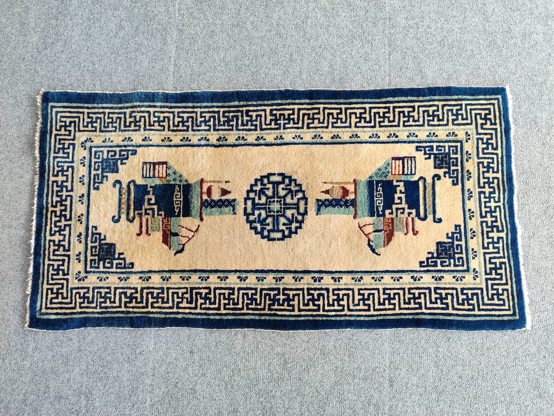 China Rug, Small Antique Rug 2x4, Caucasian Small Rug, Chinese ...