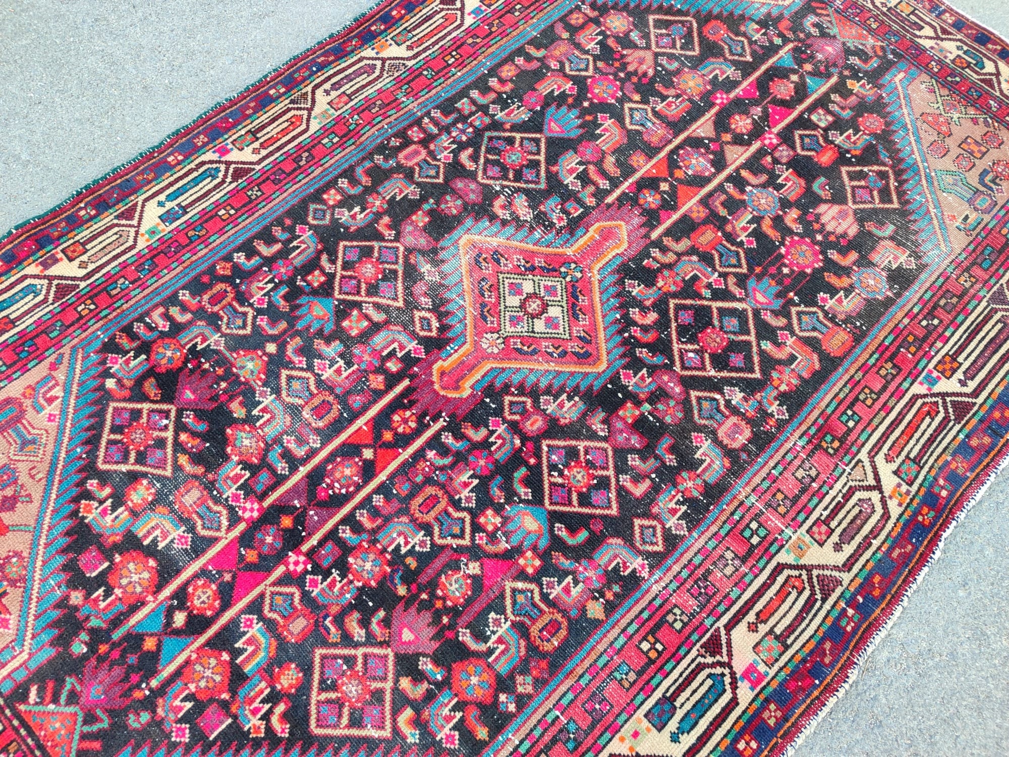 Persian Rug 4x6 4 by 6 Rug Antique Heriz Rug 4x6 Vibrant - Etsy