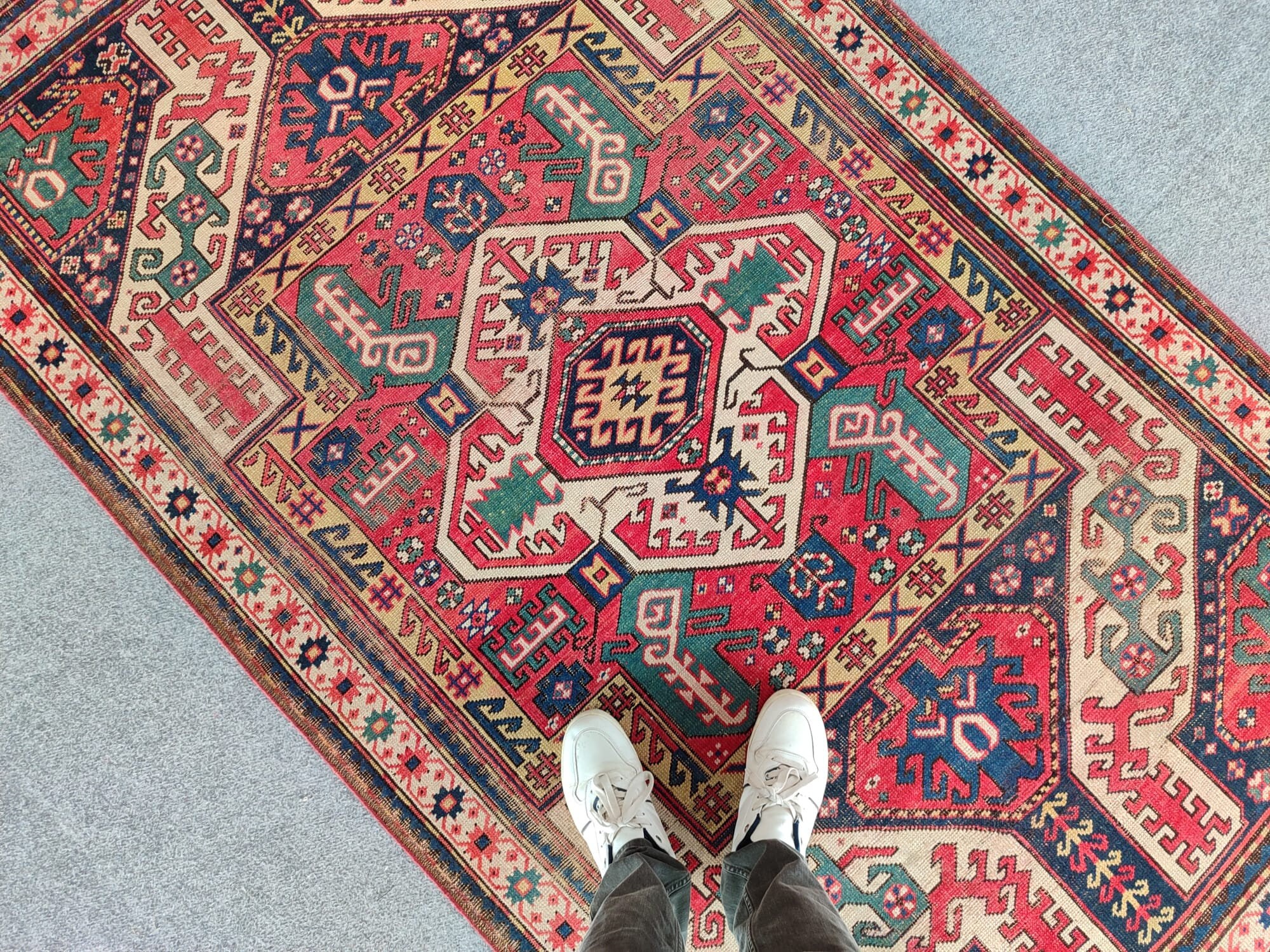 1800's Fabulous Antique Rug 5x7, Kazak Rug Vintage 5x7, Caucasian Rug ...