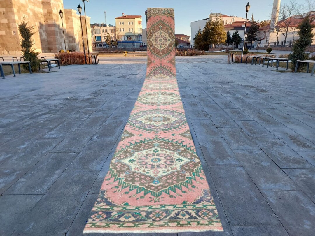 2'5" X 21' Long Turkish Runner, Vintage Long Runner Handmade, Turkish ...