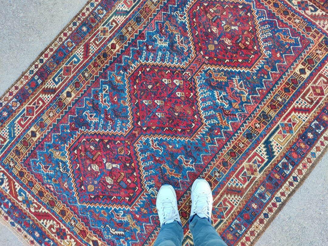 Persian Rug 5x7 Antique, Heriz Rug 5x7 Vintage, Afghan Rug 5x7, Shiraz ...