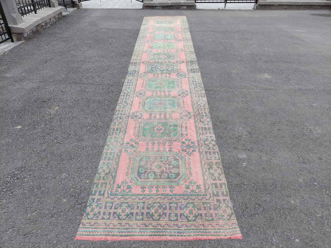 Rug 4x20 Runner, Extra Long Runner Large Size, Oushak Runner 4x20, Long ...