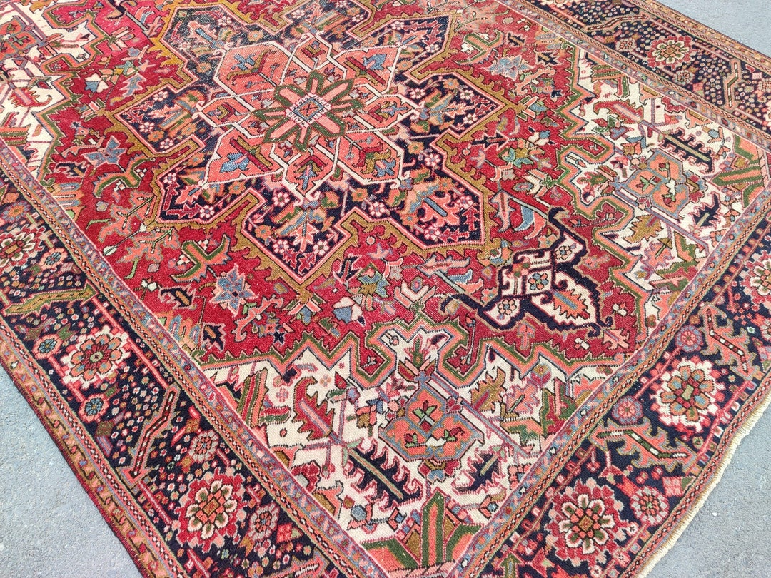 8x10 Antique Area Rug, Shiraz Rug, Persian Rug 8x10 Area, Bedroom Rug ...