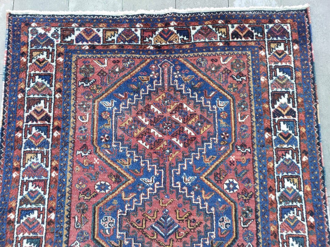 Antique Turkish Rug 5x7, Heriz Rug Vintage 5x7, Wool Dark Persian Rug ...
