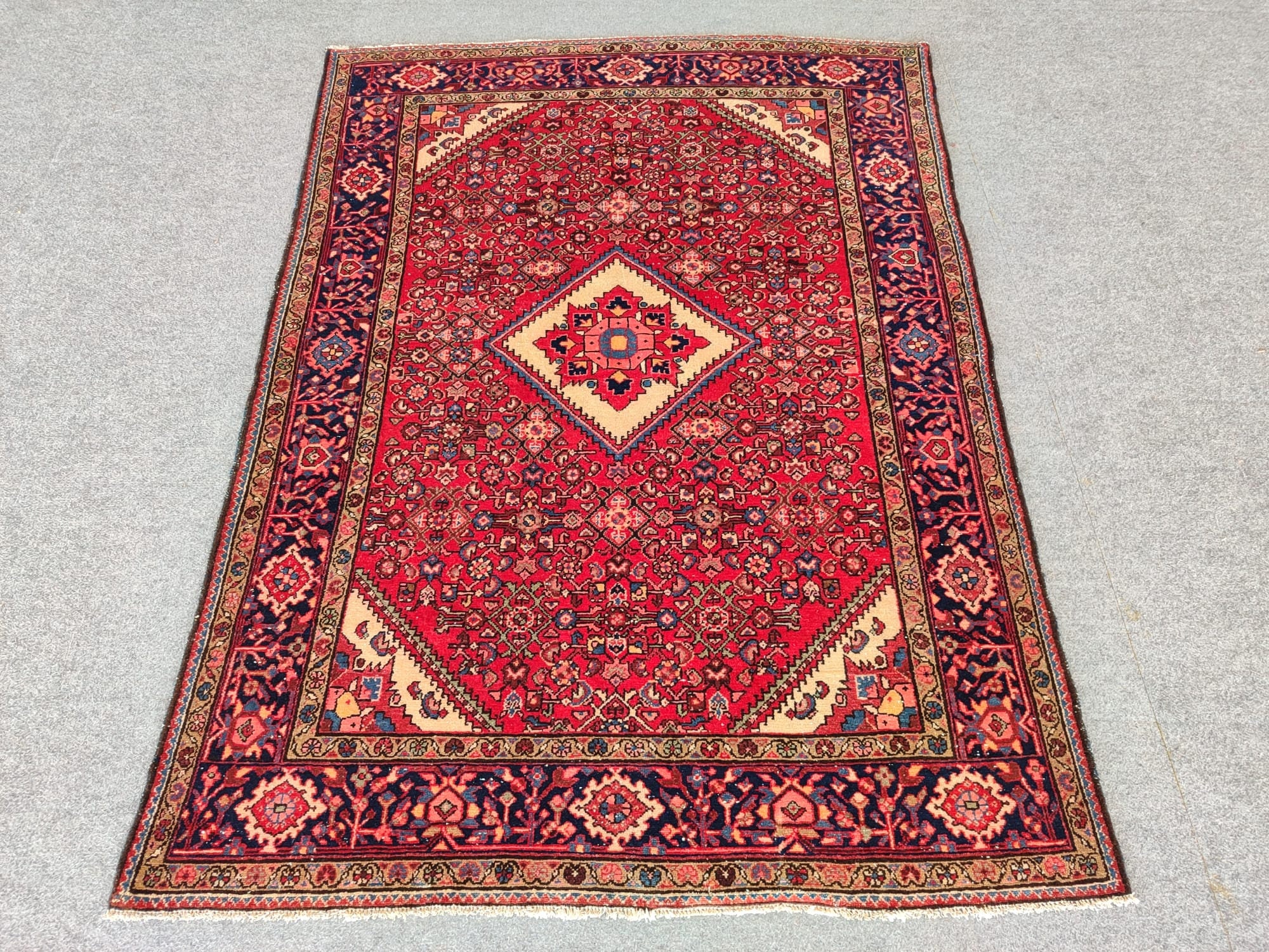 Heriz Rug 4x6 Persian Rug 4x6 Blue Turkish Rug 4x6 Oushak - Etsy