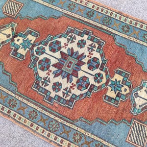 2x4 Rug, Skinny Runner Rug, Small Herki Rug, Red 2x4 Rug Turkish ...