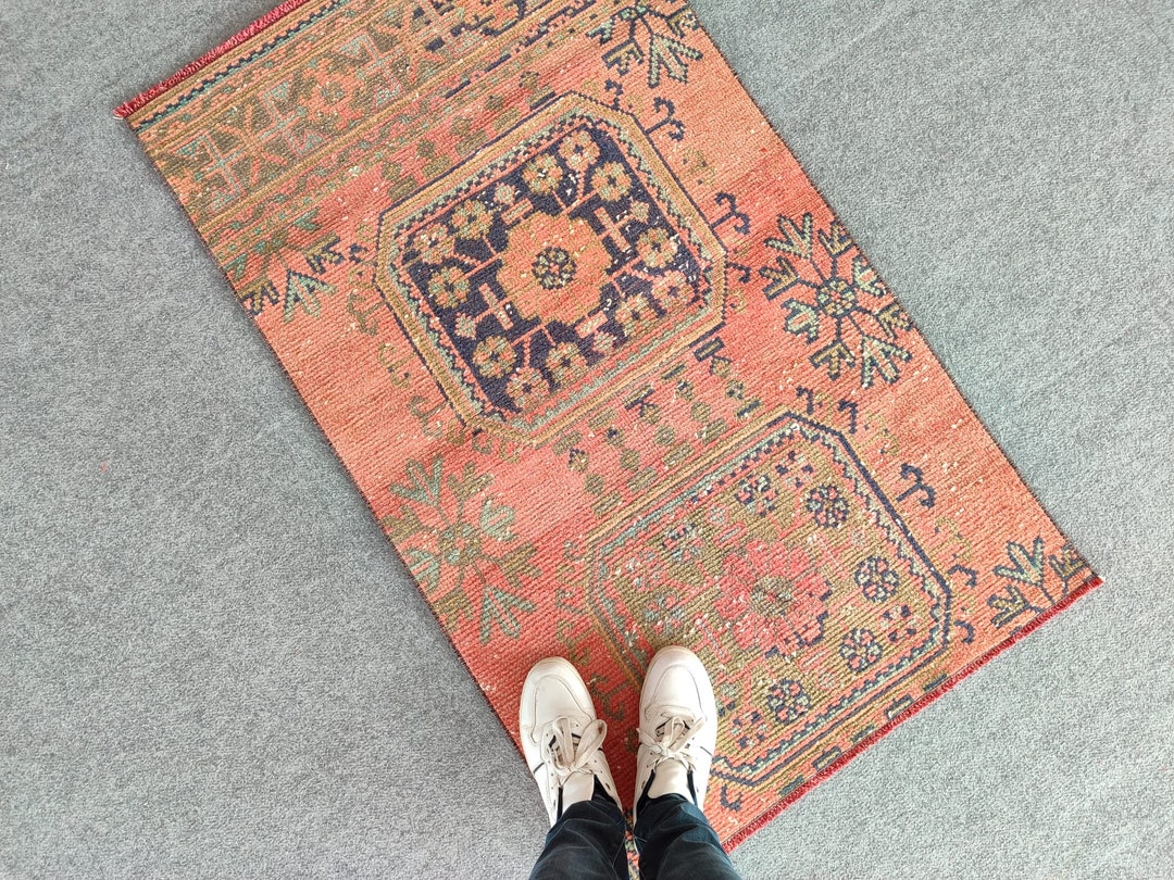 3x4 Rug Vintage, Muted Persian Rug 3x4, Neutral Turkish Rug 3x4 ...