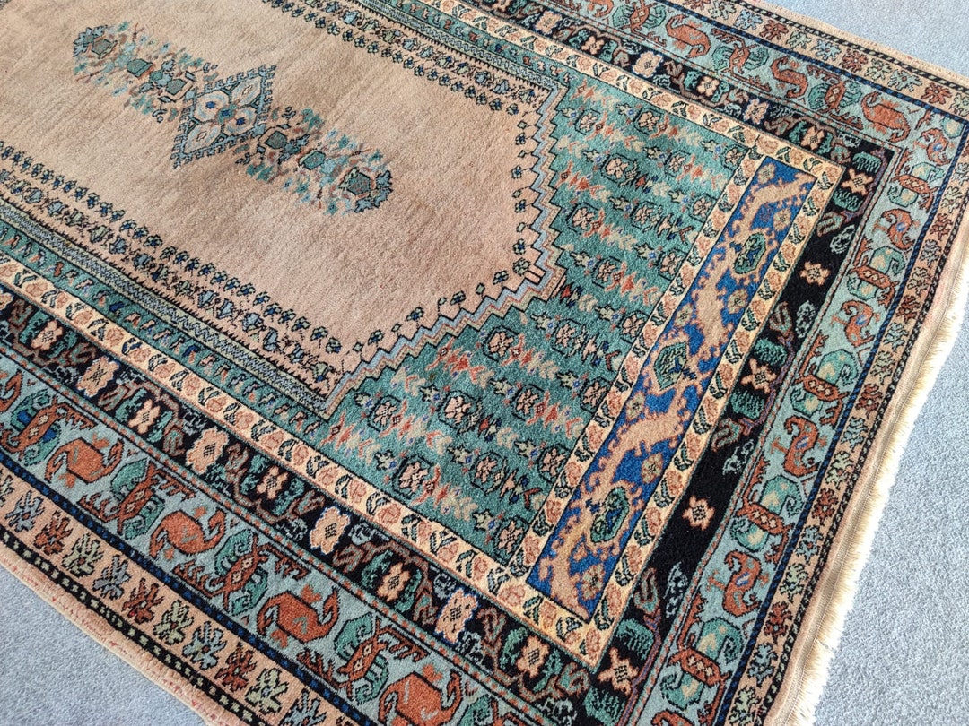 5x7 Turkish Rug Soft Color, Vintage Rug 5x7, Oushak Rug 5x7, Antique ...