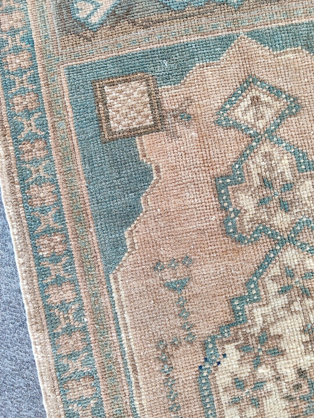 2x4 Rug Dark Blue, Short Runner Rug 2x4 Vibrant Color, Turkish Rug 2x4 ...