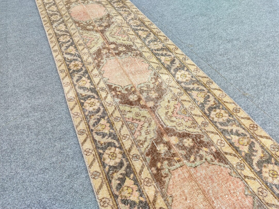 2' X 12' Runner Rug, Skinny Runner Rug, Vintage Runner 2x12, Oushak ...