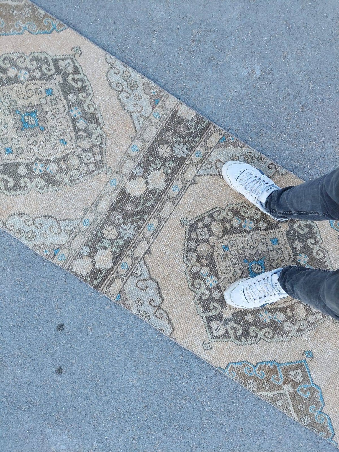 25 Very Long Runner Rug, Extra Long Turkish Runner 25 Feet, Neutral ...