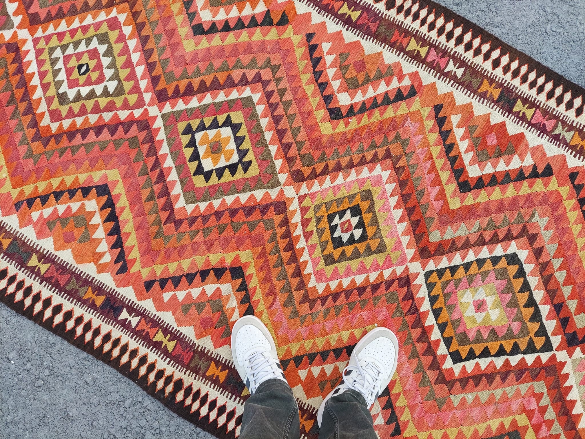 4x10 Rare Vintage Rug, Antique Kurdish Kilim Runner, Persian Runner ...