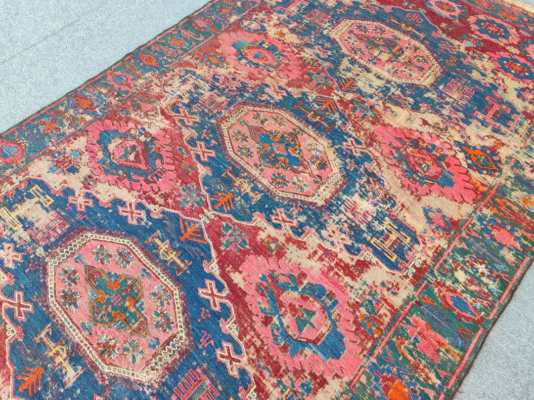 1800's Antique Soumak Rug, Caucasian Antique Rug 5x10, Kazak Rug ...