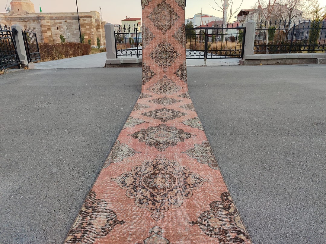 23 Extra Long Rug Runner, Very Long Vintage Stair Runner, Long Tribal ...