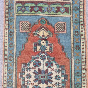 2x4 Rug, Skinny Runner Rug, Small Herki Rug, Red 2x4 Rug Turkish ...