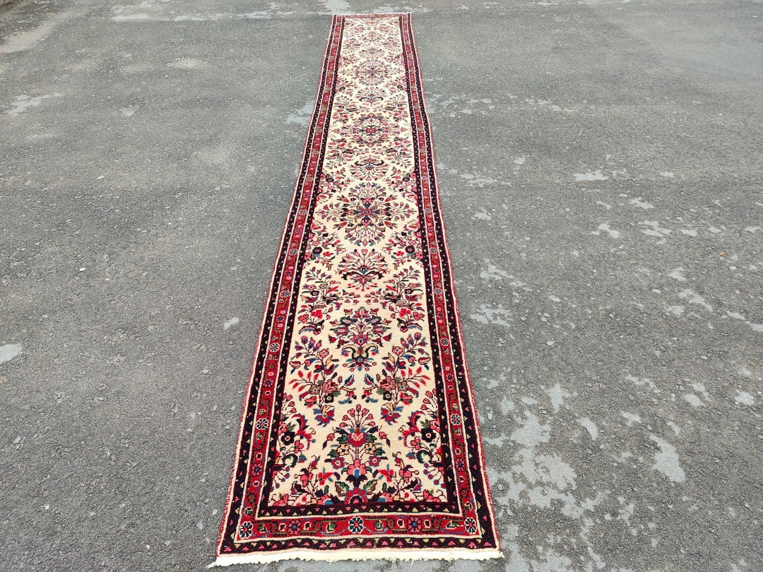 19 Long Runner Persian, Afghan Rug Runner, 3x19 Runner Red Turkish ...