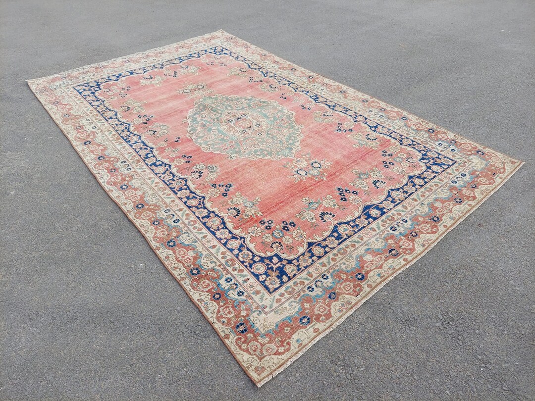Rug 7x11, Turkish Area Rug, Colorful Rug Vintage 7x11, Persian Area Rug ...