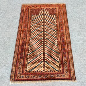 3x4 Rug Antique, Vintage Rug 3x4, Afghan Rug, Persian Rug 3x4, Red ...