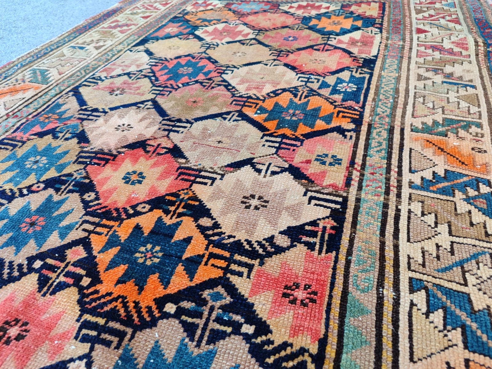 1800's Rug Antique 3x5, Caucasian Kazak Rug, Azerbaijan Shirvan Rug ...