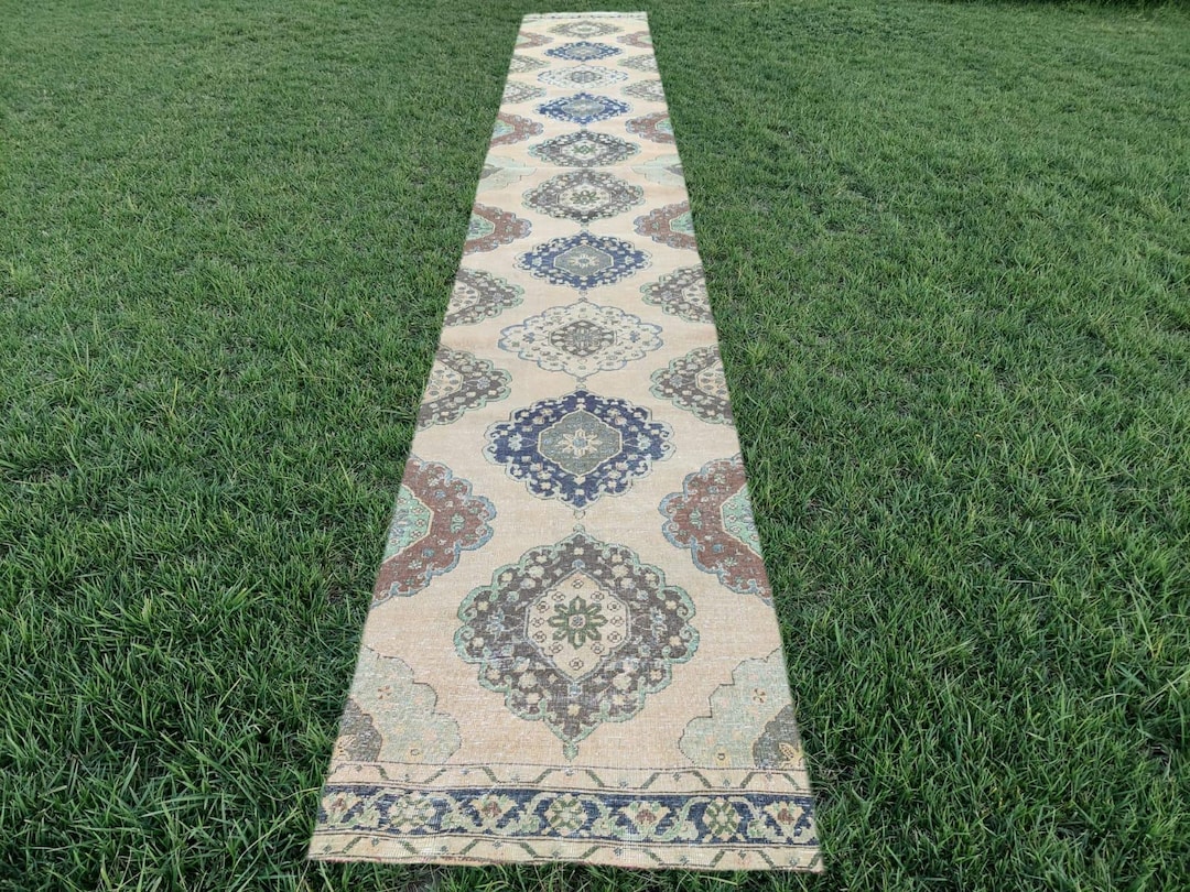 23'8" Ft Long Runner Vintage, Extra Long Runner Rug 3x24 Turkish, Long ...