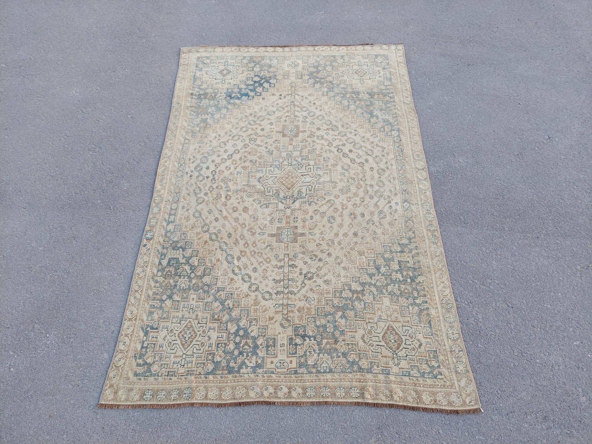 Persian Rug 5x7 Heriz Rug 5x7 Neutral Turkish Rug 5x7 Muted - Etsy