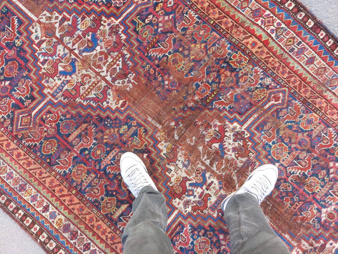 19 Th Century Rug Runner, Persian Runner 5x12, Heriz Runner Rug ...