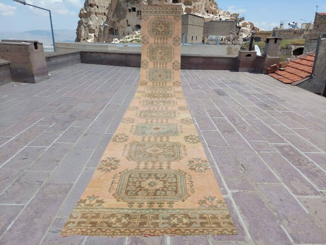 20 Extra Long Runner Rug, 3x20 Rug Runner Turkish Vintage Oushak ...