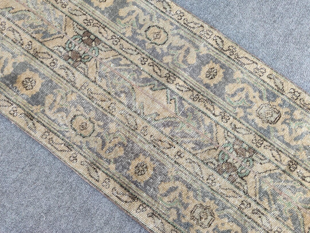 2x12 Runner Wool, Turkish Runner 2x12, Narrow Runner Rug, Oushak Runner ...