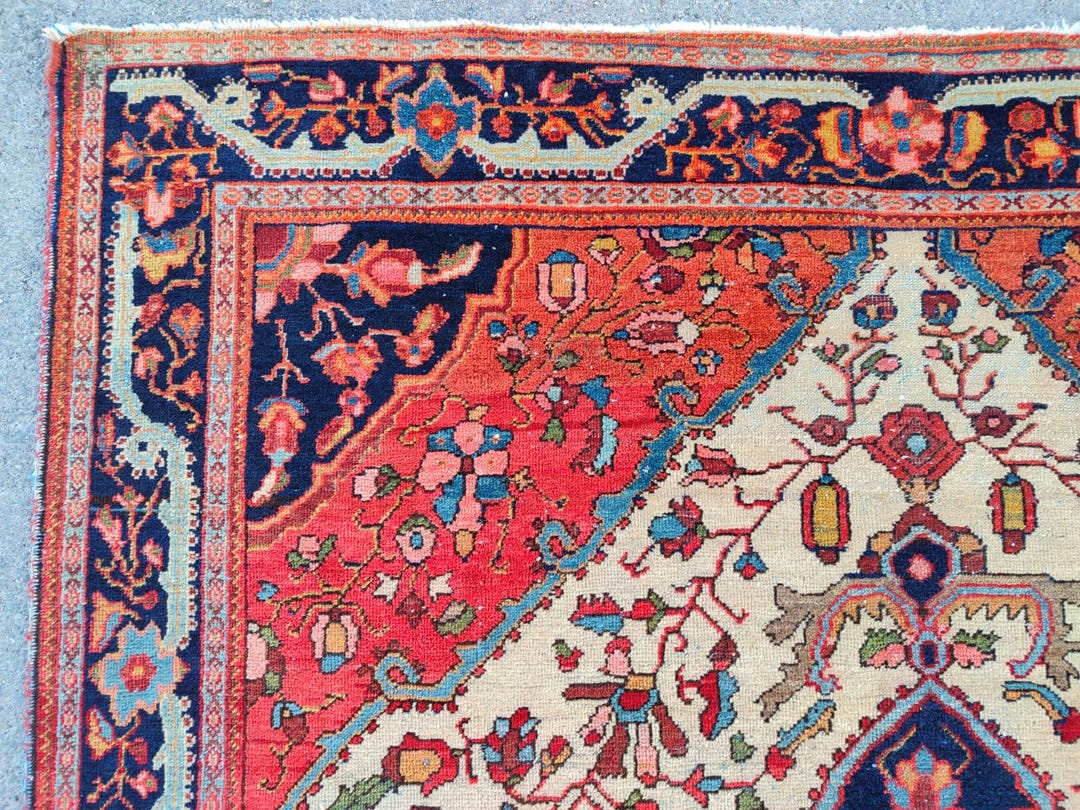 Rare Persian Rug 5x7, Antique Rug 5x7, Heriz Serapi Rug 5x7, Malayer ...