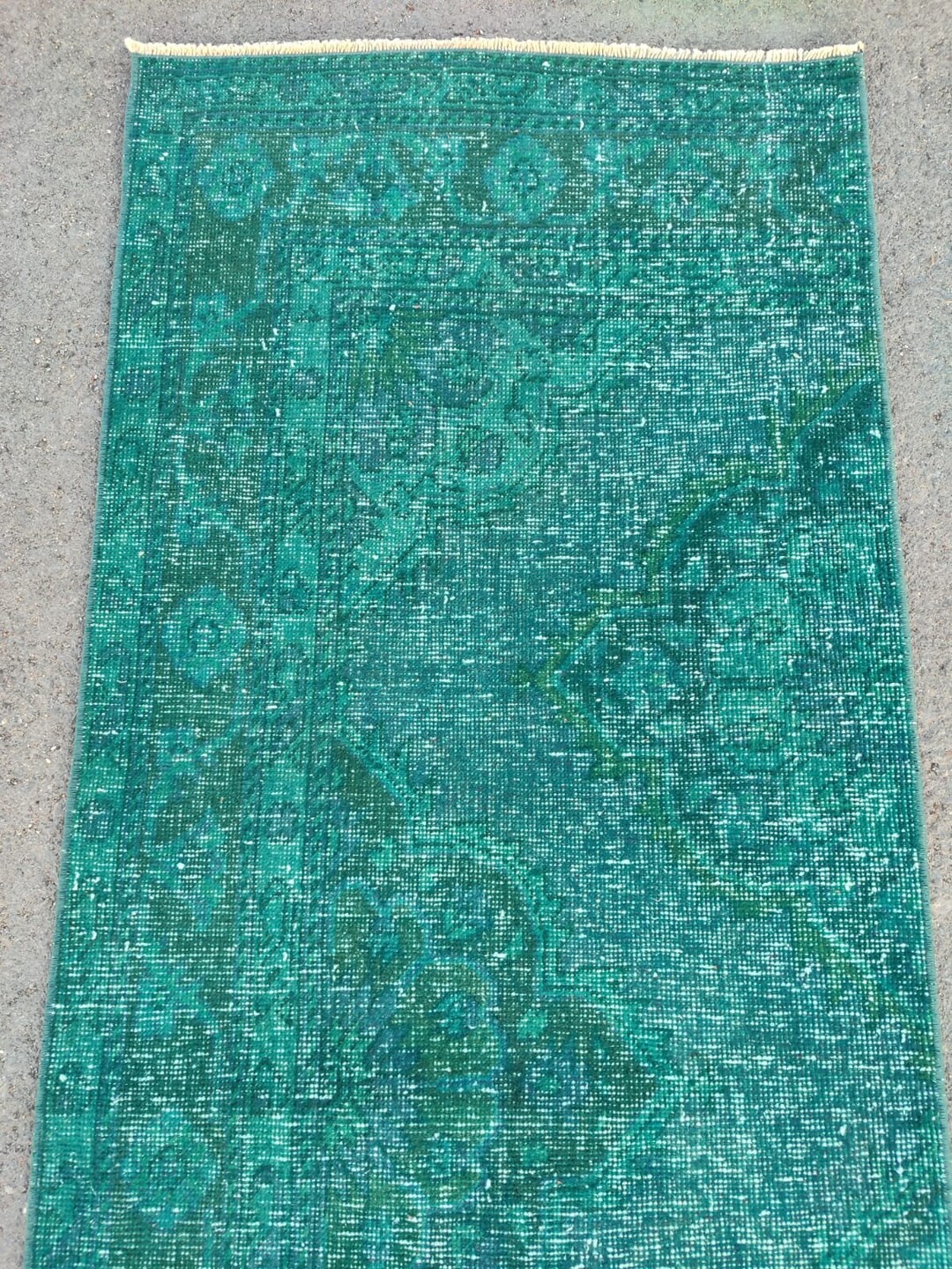 25' Long Turquoise Runner Rug, Extra Long Runner Rug Vintage 25 Feet ...