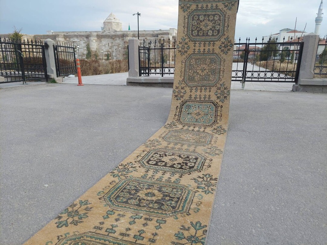 Rug Runner 2x20 Turkish, Extra Long Runner Rug, Runner for Stair, Muted ...
