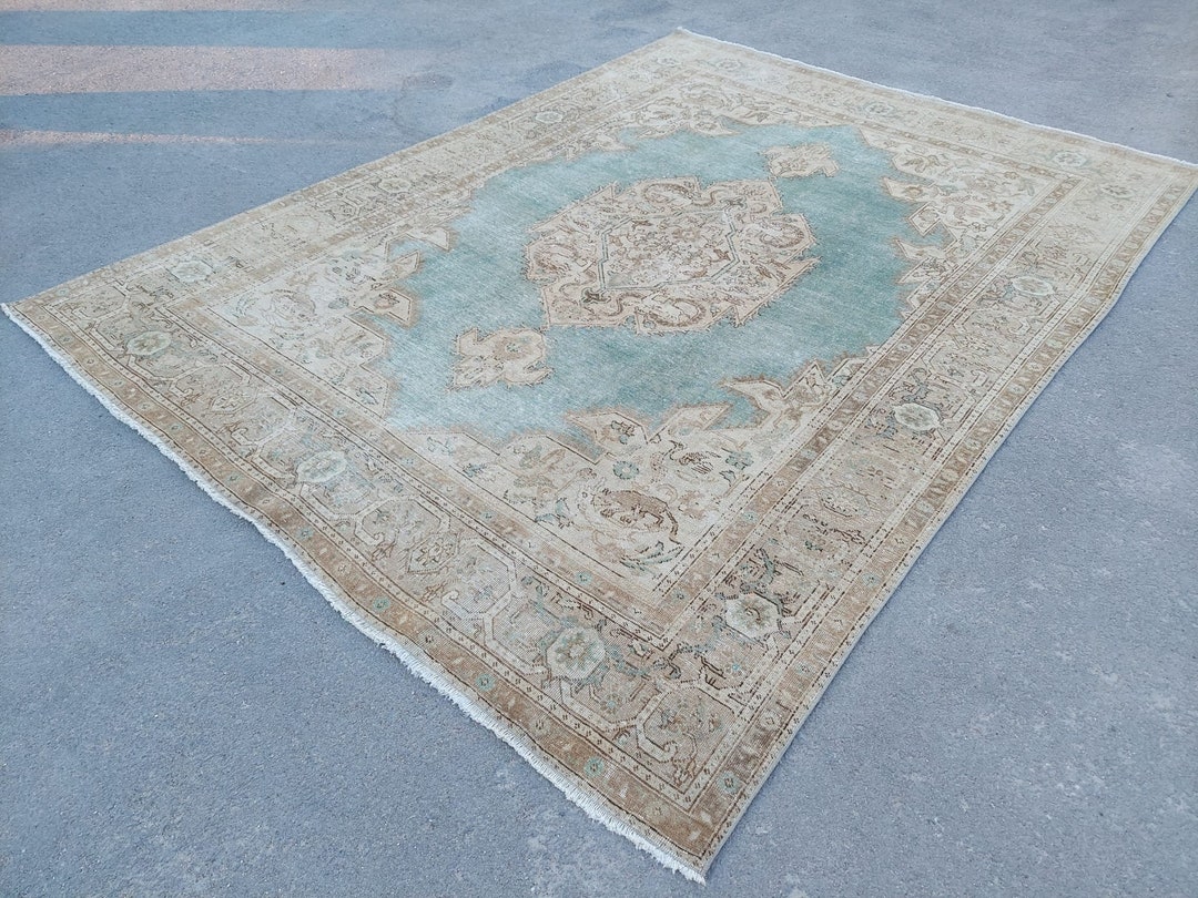 8x10 Persian Rug Muted Color, Turkish Rug 8x10 Vintage, Bedroom 8x10 ...