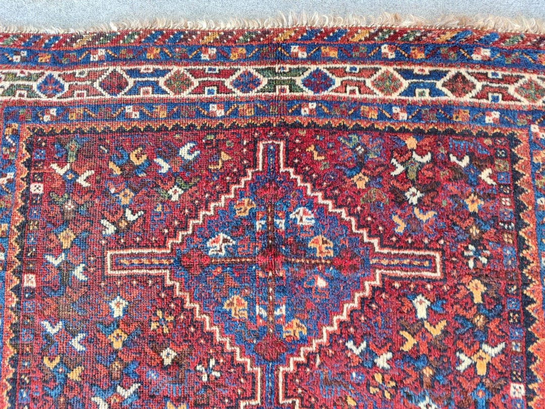 Dark Persian Rug 5x6, Custom Size Heriz Rug 5x6, Antique Turkish Rug ...