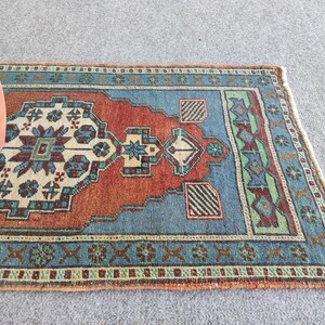 2x4 Rug, Skinny Runner Rug, Small Herki Rug, Red 2x4 Rug Turkish ...