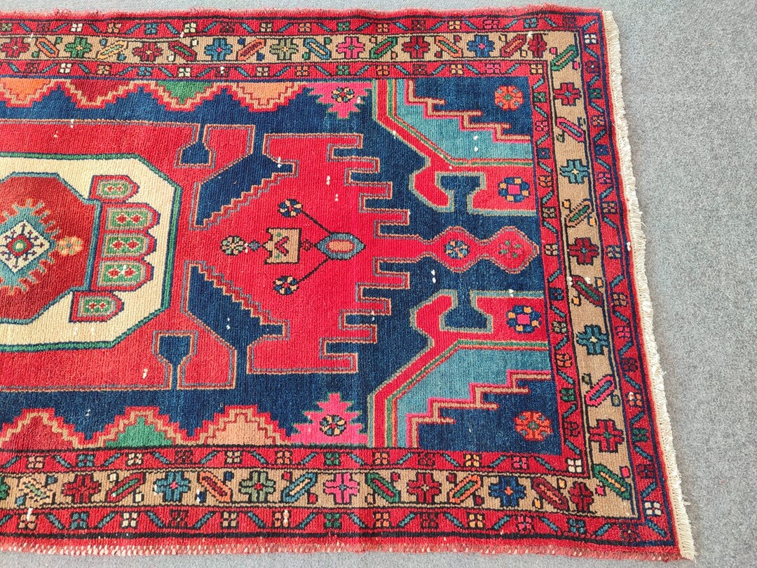 3x7 Runner Persian, Heriz Rug Runner 3x7 Vintage, 7 Foot Runner Rug ...