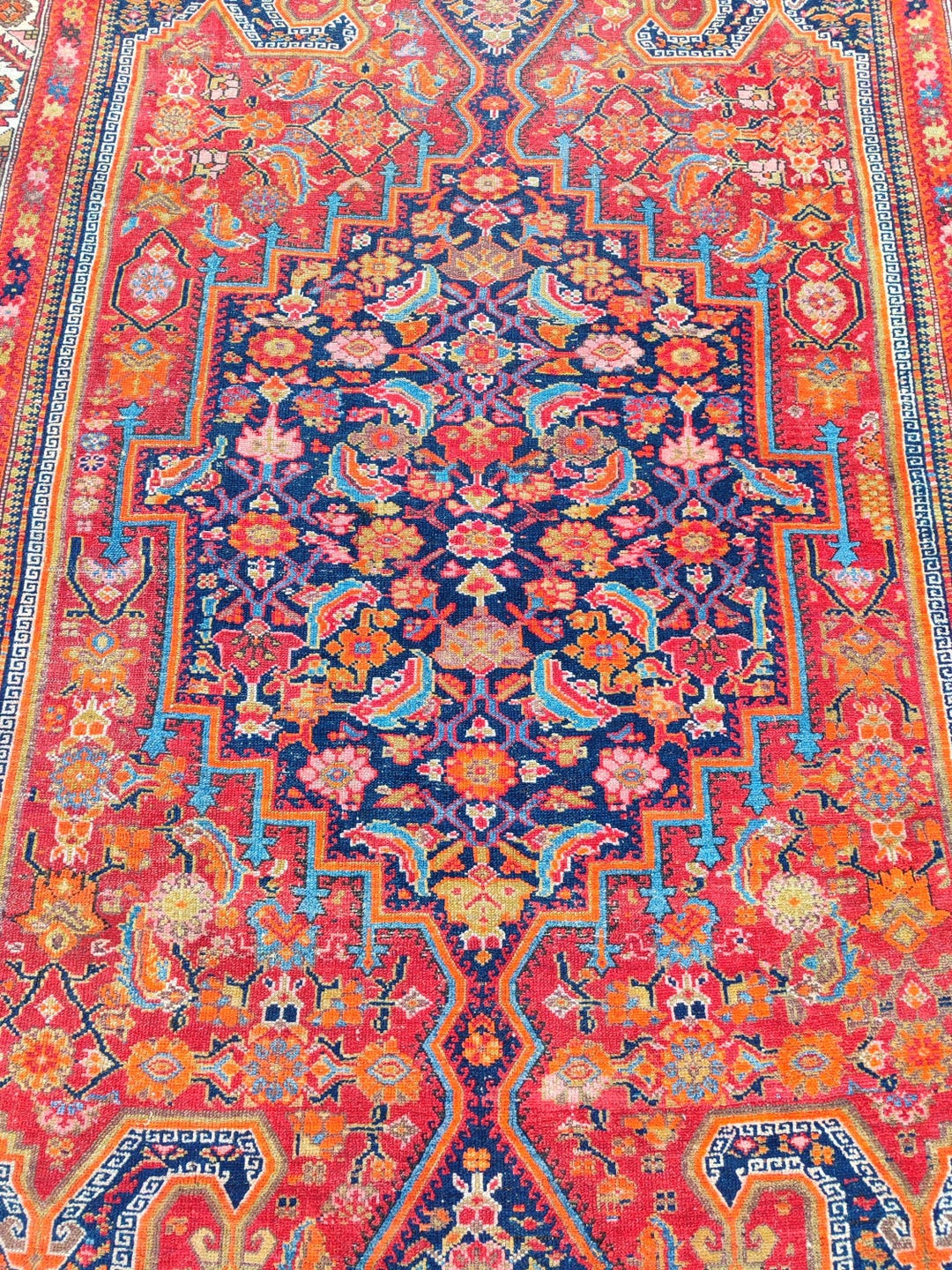 7x15 Oversize Persian Rug, Antique Malayer Rug Large Size, Heriz Area ...