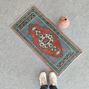 2x4 Rug, Skinny Runner Rug, Small Herki Rug, Red 2x4 Rug Turkish ...